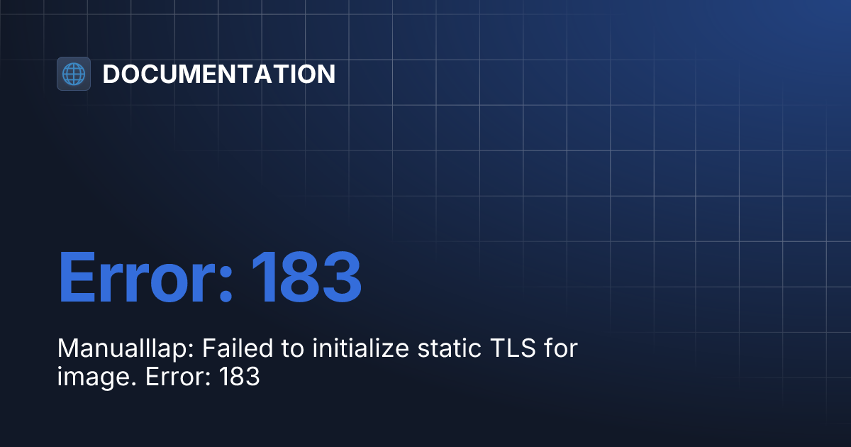 Error: 183 | DOCUMENTATION